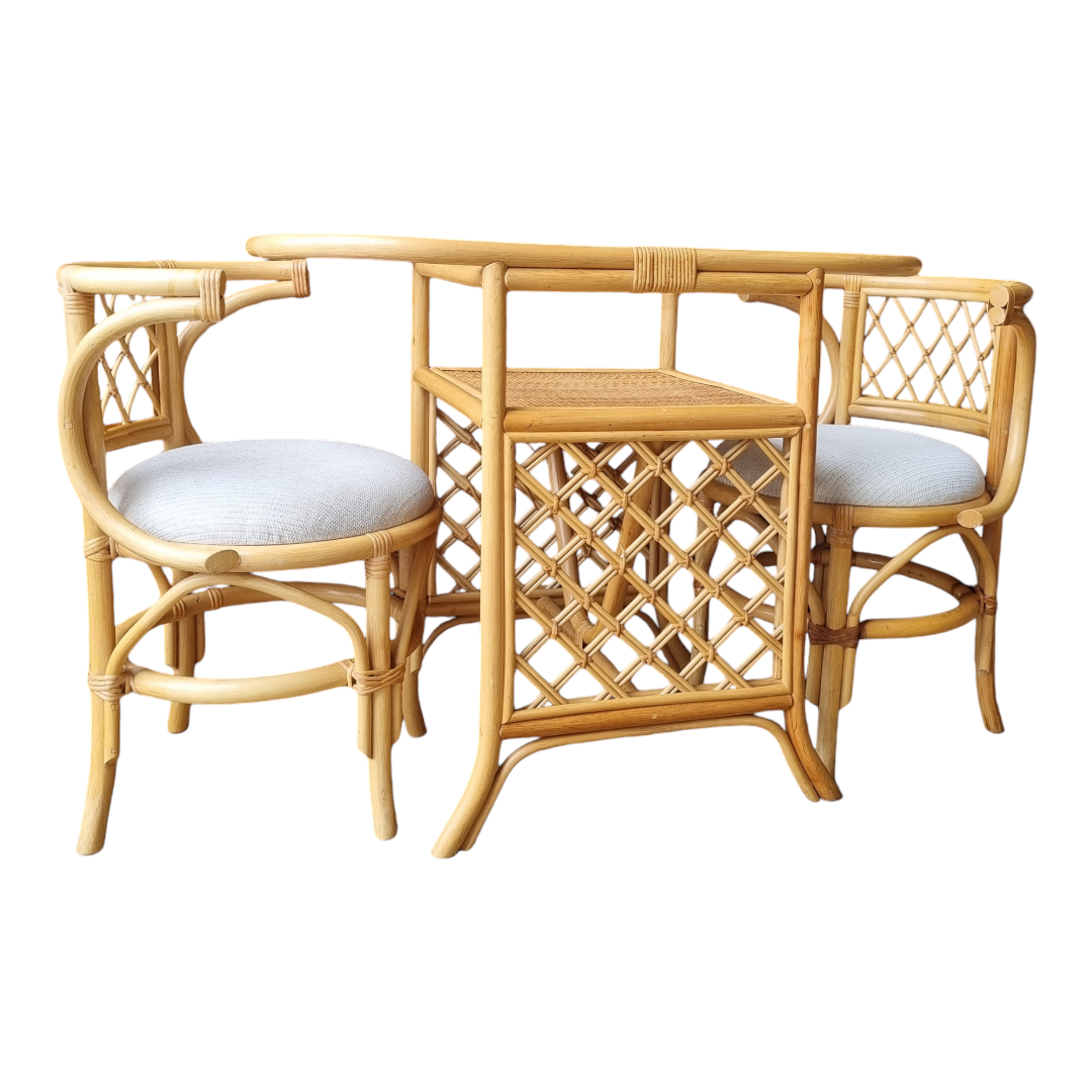 CANE HONEYMOON/BREAKFAST SETTING – Vintage Upcycle